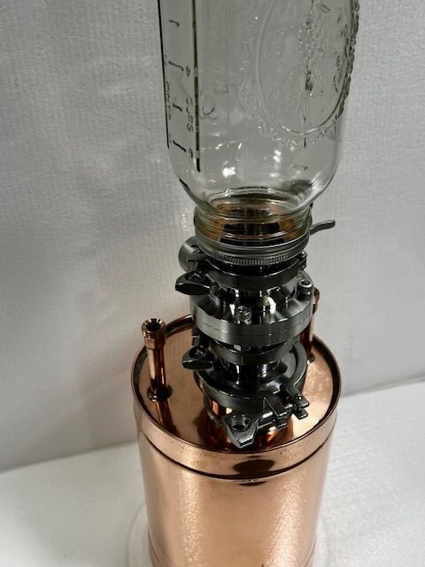 1/2 Gal. Glass Jar Infuser for 4" Cap Logic Thumper with 2" Stainless ...