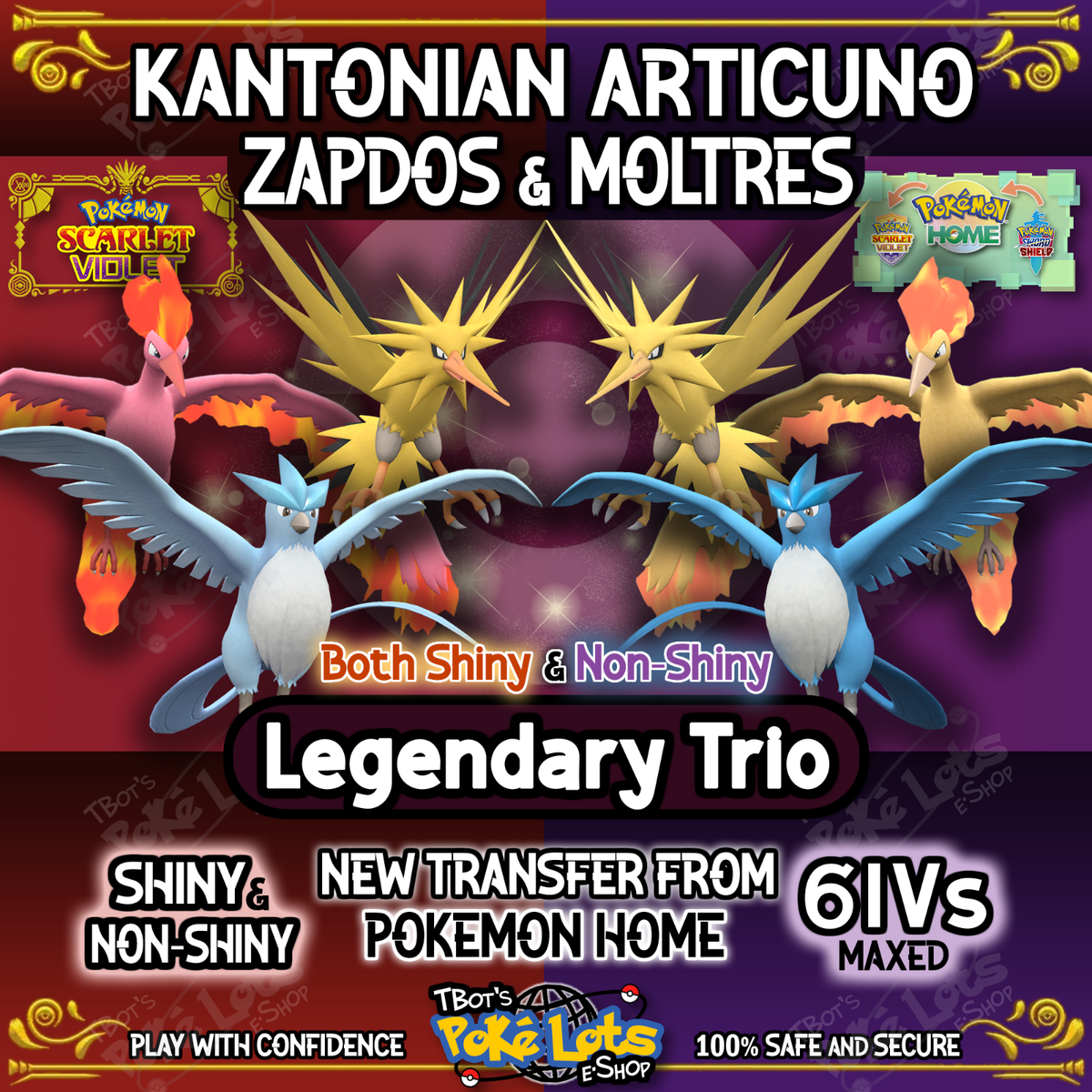 Pokemon Legendary Birds Zapdos Pokedex Moltres & Zapdos