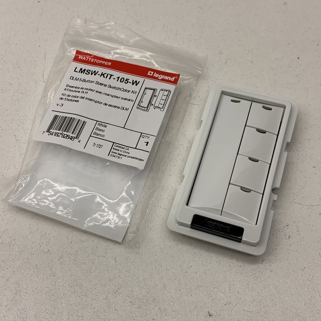 Wattstopper LMSW-KIT-105-W DLM Scene SwitchColor Replacement 5-Button ...
