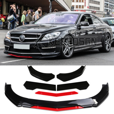 For Mercedes W216 CL63 CL65 AMG Gloss Front Bumper Lip Splitter Spoiler ...