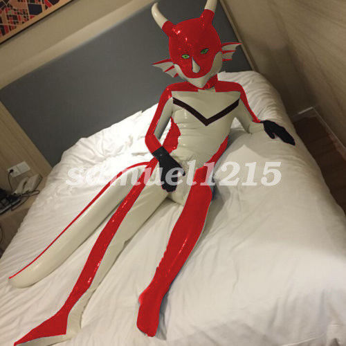 Latex Rubber Catsuit Bodysuit Masquerade Halloween Cosplay Fox uniform ...