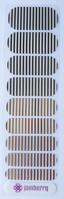 JAMBERRY MARCH 2018 SBE METALLIC GOLD STRIPE HALF SHEET NAIL WRAP GOLD ...