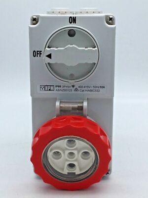 HPM HA66C532 Combination Switch Socket & Mounting Box IP66 32A 3P+N+Eth ...