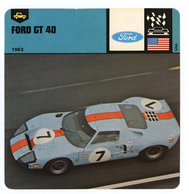 Ford GT 40 - Racing Competition Edito Service Auto Rally Card | eBay