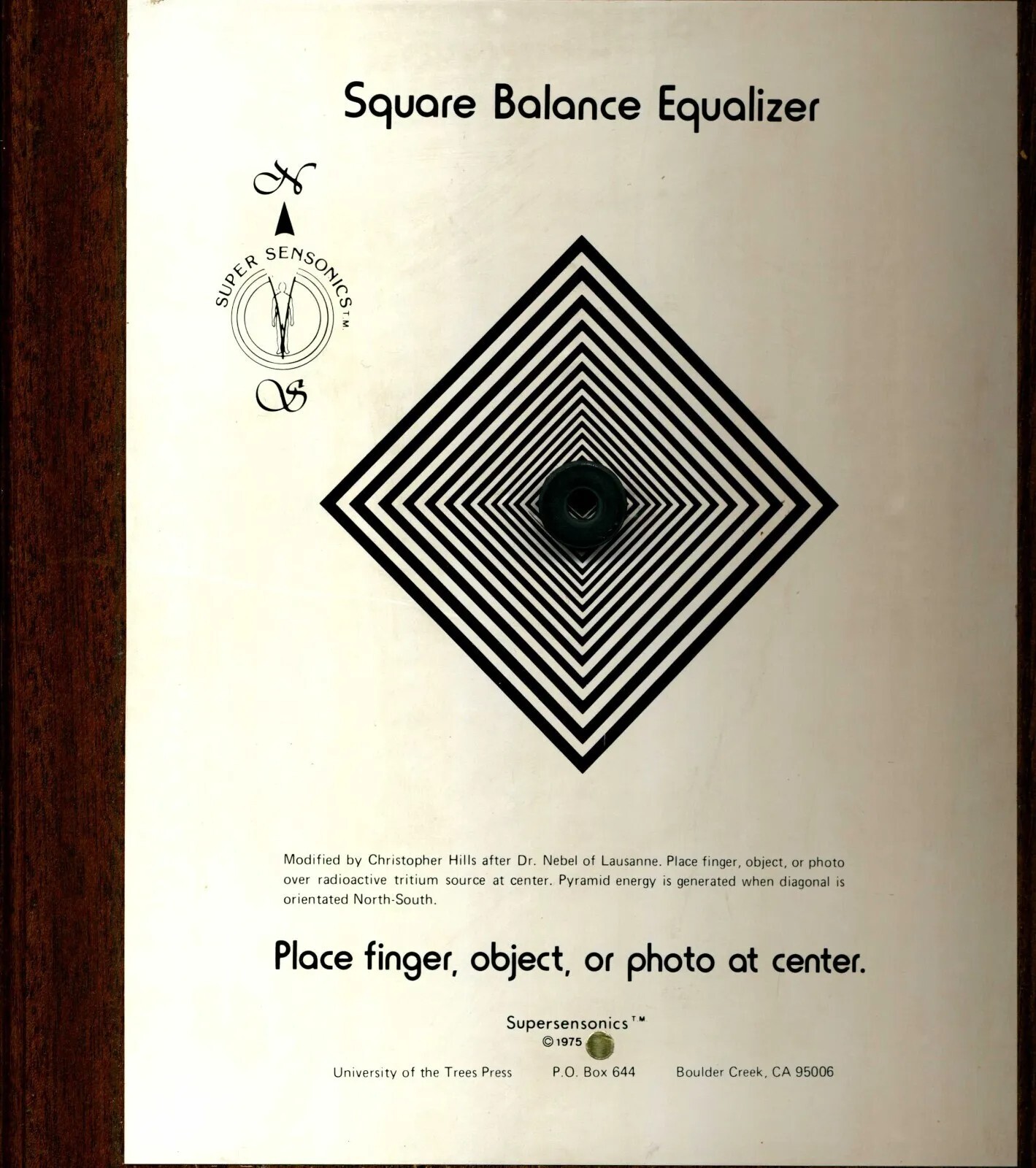 CHRISTOPHER HILLS Square Balance Equalizer SUPERSENSONICS Radiesthesica ...