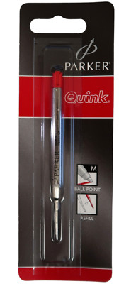 Parker Quink Ballpoint Refill Red Medium Point Made In UK New In Pack ...