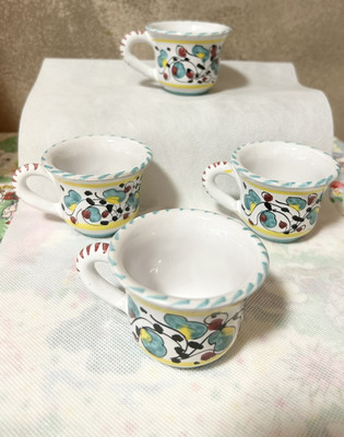 Set of 4 Deruta Italian Pottery Floral Demitasse / Espresso Cups | eBay