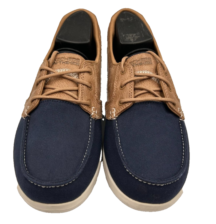 Skechers Women's On The Go Embark Lace Up Boat Shoe Nvy/Brn WIDE Size:7 ...