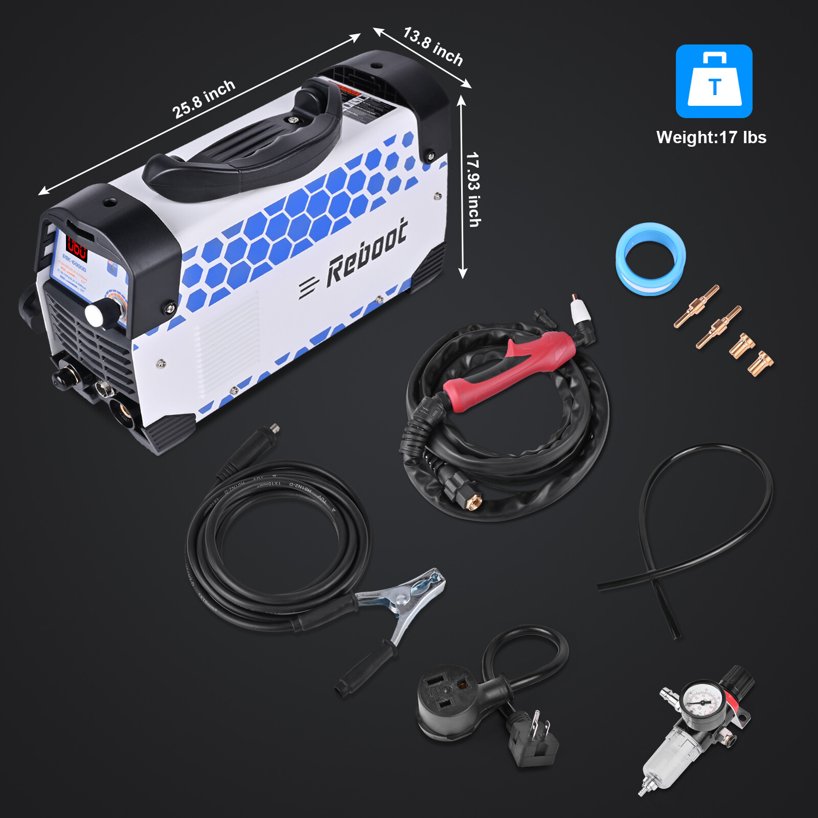 Plasma Cutter Real 60AMP REBOOT Air CUT60 Cutting machine 110V/220V ...