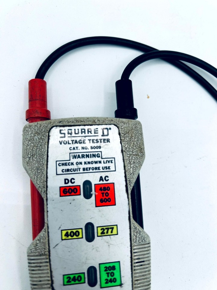 Square D 5009 Voltage Tester & DC Polarity Checker 120-600V AC/DC LED ...