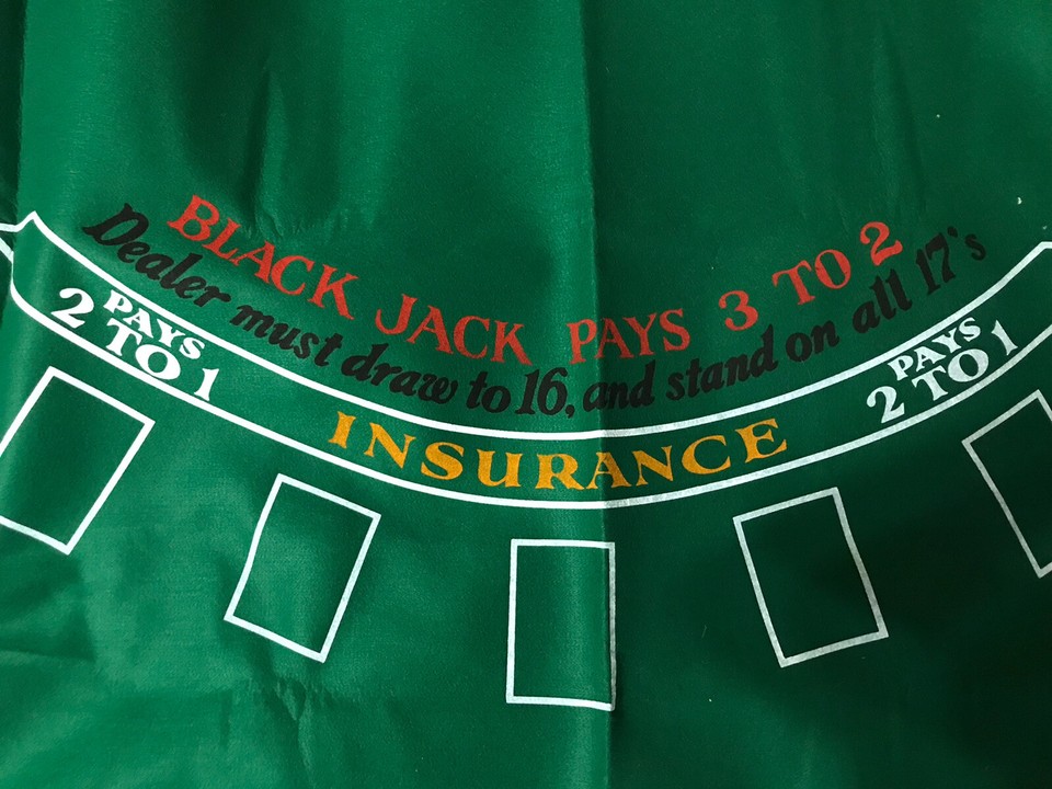 Blackjack Layout Professional Casino Table Felt Green High Quality 36 ...