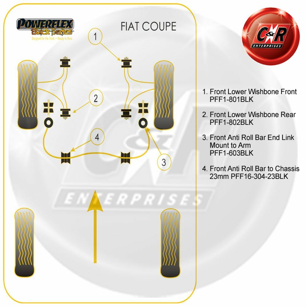 Powerflex Black F.ARB End Link Mnt-Arm Bushes For Brava Bravo Marea ...