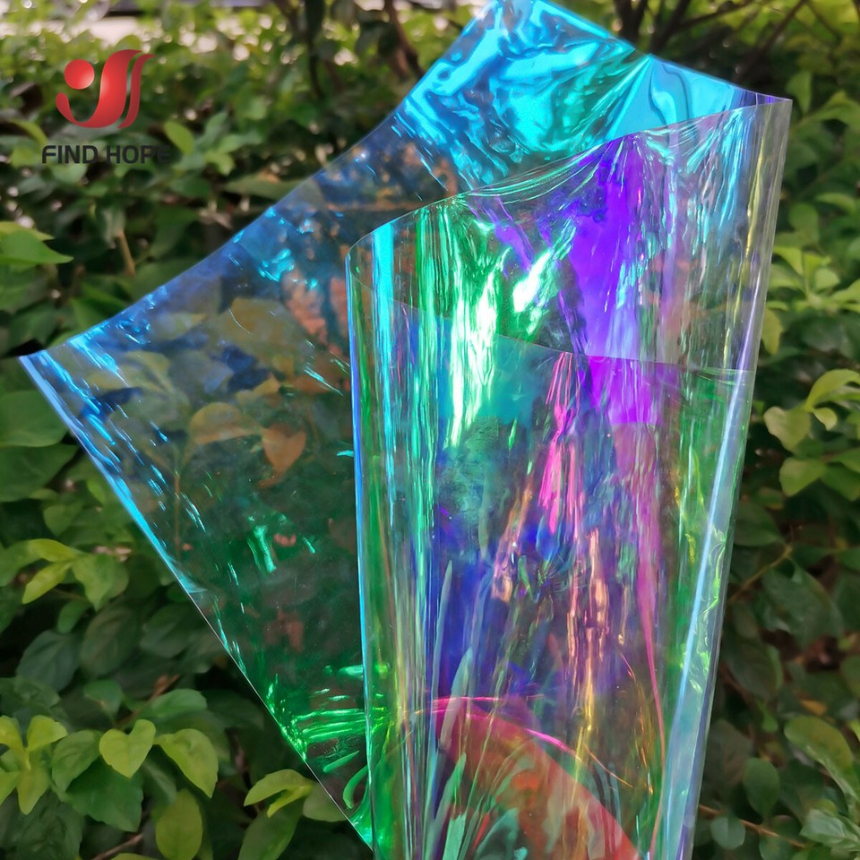 Transparent PVC Iridescent Mirror Fabric Vinyl Holographic Laser Paper ...
