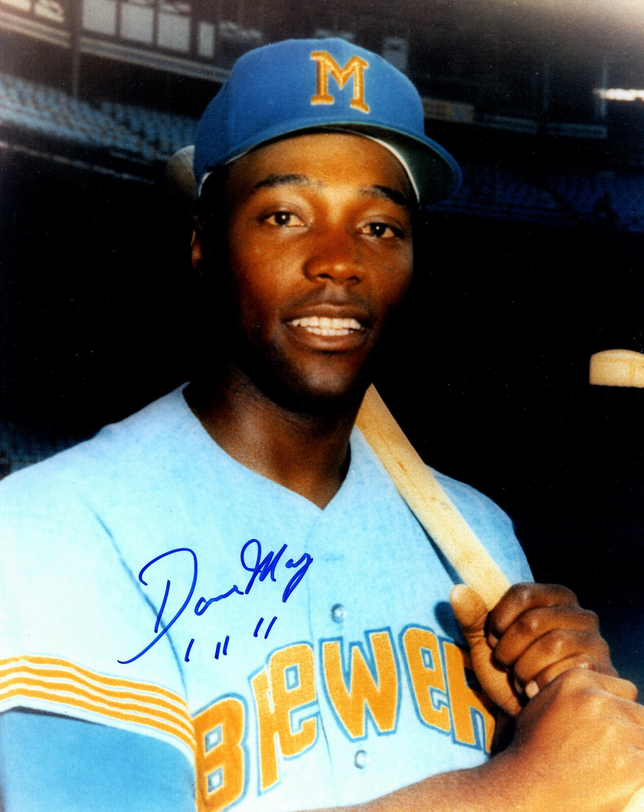 Brewers Outfielder DAVE MAY (d) Signed 8x10 Photo #1 AUTO - 1973 All ...
