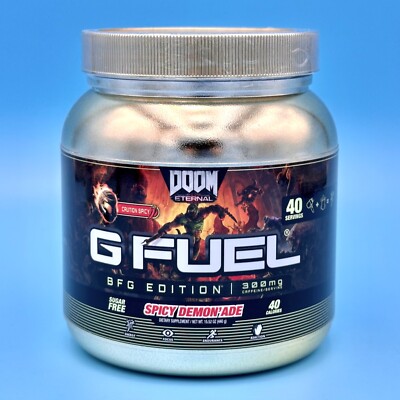 G Fuel Doom Eternal Spicy Demon'ade (BFG Edition) Gold XL Tub Energy ...