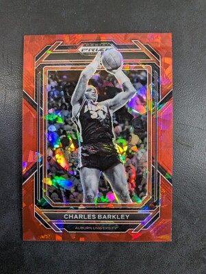 2023 Panini Prizm Draft Picks Charles Barkley #85 Red Cracked Ice ...
