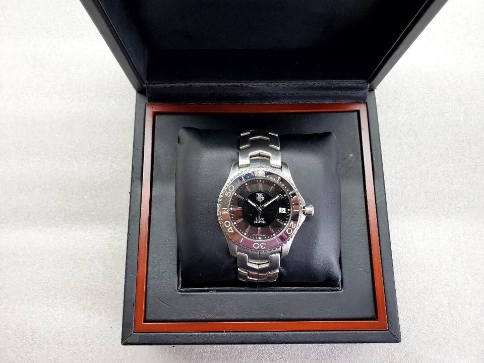 TAG HEUER LINK QUARTZ BLACK DIAL DATE ST. STEEL MEN'S WATCH WJ1110-0 ...