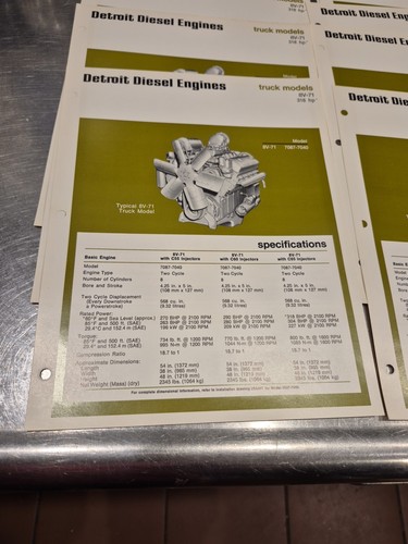 10 1973 Detroit Diesel Truck Engines Model 8V-71 Brochures ...