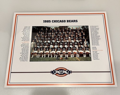 1985 Chicago Bears Super Bowl Champions Team Picture Names 8 X 10 Photo ...