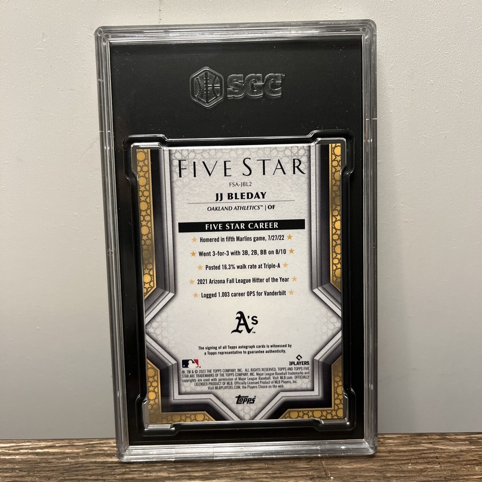 JJ Bleday 2023 Topps Five Star Auto Rookie /75 Aqua SGC 9.5 | eBay