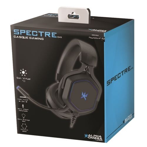 Casque micro Gaming Alpha Omega Players Noir spectre 7.1 C49 PS4 ...