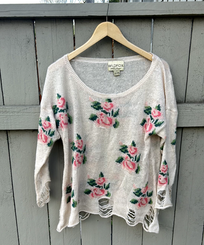 Wildfox White Label Couture Oversize Sweater Cottage Core Bohemian ...