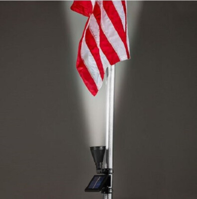 3 LED Solar Powered Flag Pole Spot Light Spotlight Flagpole free ...