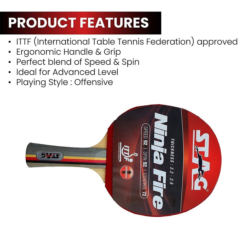 Table Tennis Sports Play Advanced Racquet Bat Ninja Attack Ping Pong ...