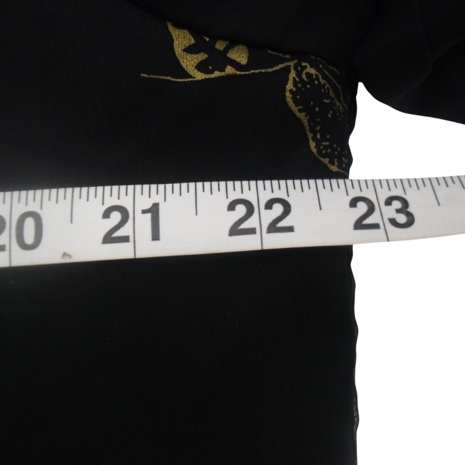 Together Missy Kimono Top And Bottom Women's Large Black Gold Rose ...