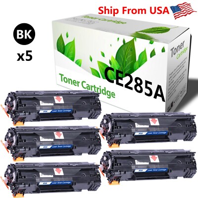 (5PK, Black) 85A CE285A Toner Cartridge for P1100 P1102 M1210 Printer ...