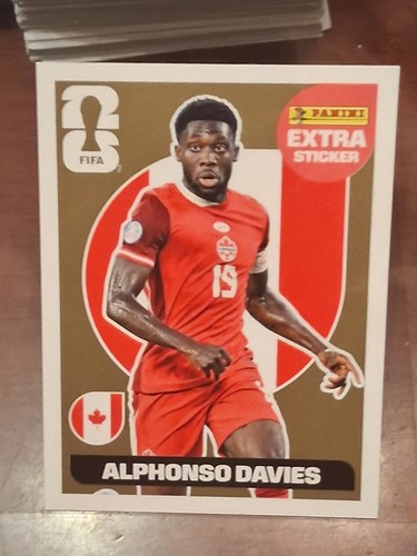 2026 Panini stickers FIFA World Cup Alphonso Davies EXTRA Sticker GOLD ...