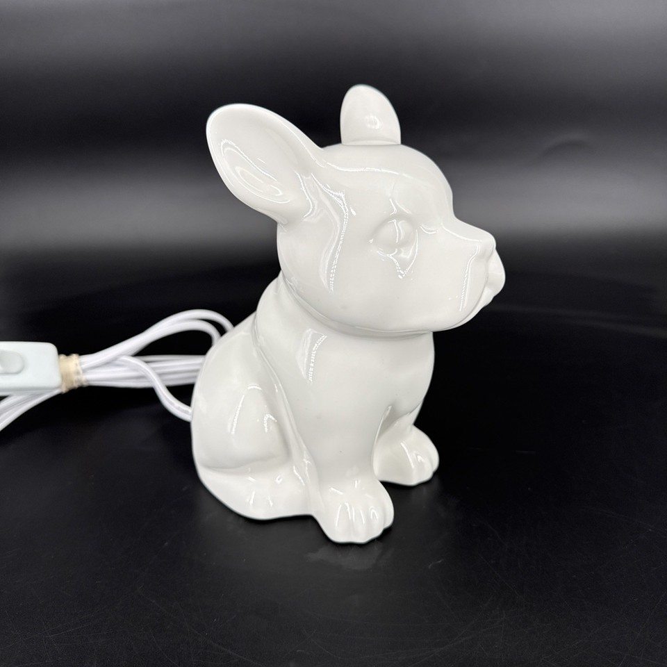French Bulldog Boston Terrier Frenchie Night Light Lamp White Ceramic 7 ...