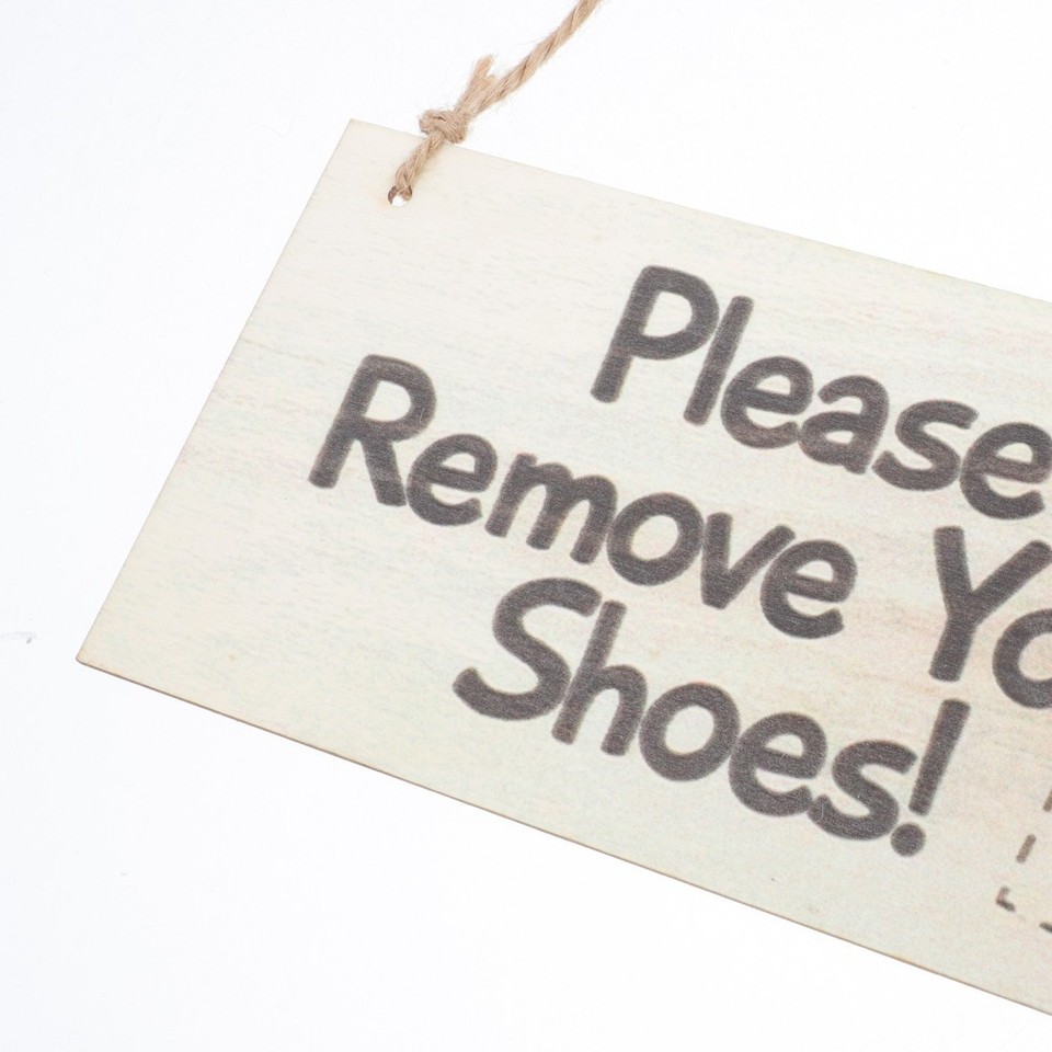 2 Pcs Wooden Door Hanging Sign Please Remove Your Shoes Front Door ...