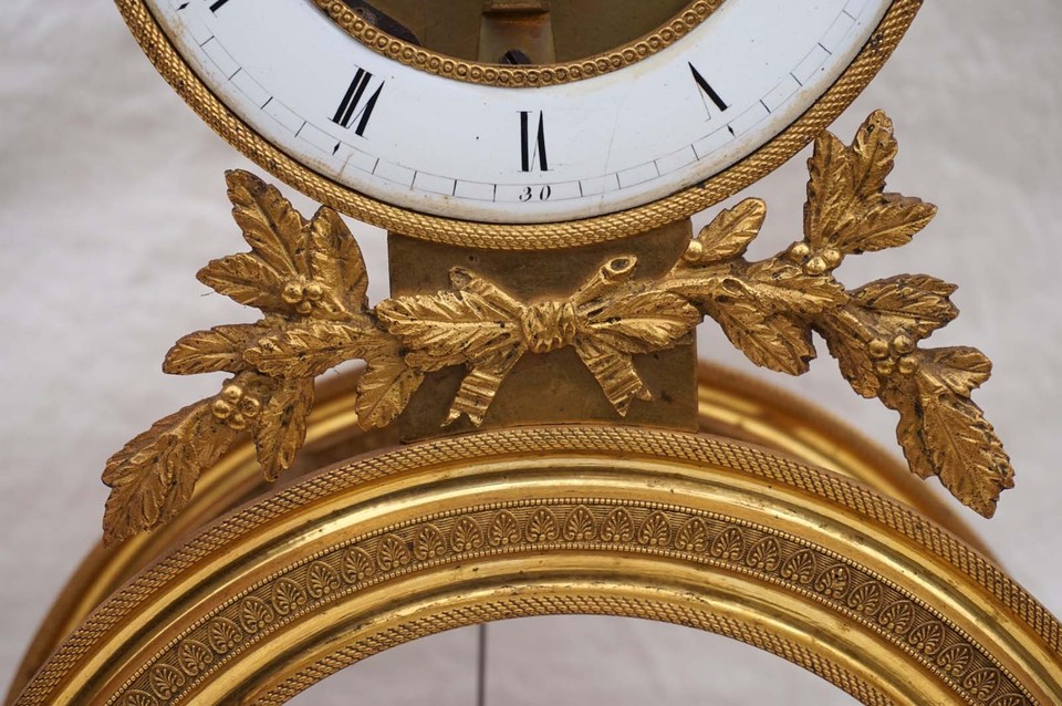 French Empire Skeleton Clock Ormolu Engraved Bronze Paris Movement 1810 ...