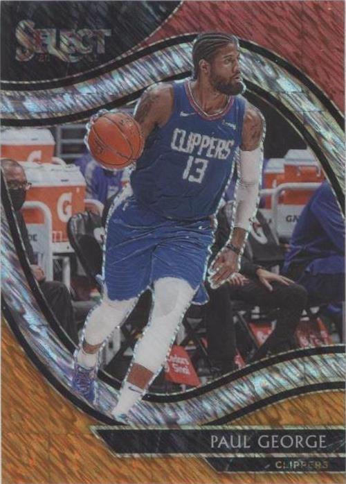 2020-21 Panini Select - Courtside Paul George #254 Red White Orange ...