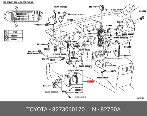 Genuine OE block assy, driver side junction, 8273060170 for TOYOTA ...