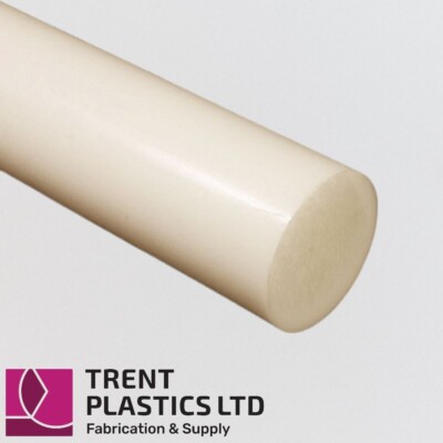 Natural Nylon 66 Rod – Round Bar Cut to Size Plastic Polyamide 6.6 PA66 ...