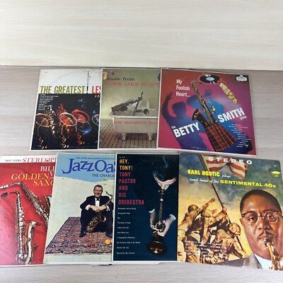 7 Jazz Vinyl Record LP Lot Tony Pastor Les Brown Charlie Barnet Earl ...