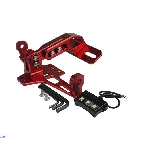 Universal Motorcycle Retractable License Plate Holder LED Light Bracket ...