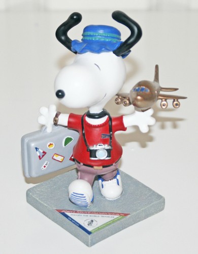 AIRPLANE SNOOPY PILOT TRAVELER EXPEDIA LUGGAGE PEANUTS FIGURINE 3.5X6 ...