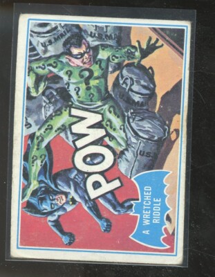 1966 TOPPS BATMAN BLUE BAT BACK #29B WRETCHED RIDDLE VG E020045 | eBay