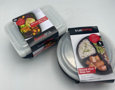 True Living Meal Prep Containers - Reusable 100 sets - Rectangle ...