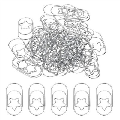 2x1 Inch Large Paper Clip, 50 Pcs Metal Star Paper Clip Cute Bulk ...
