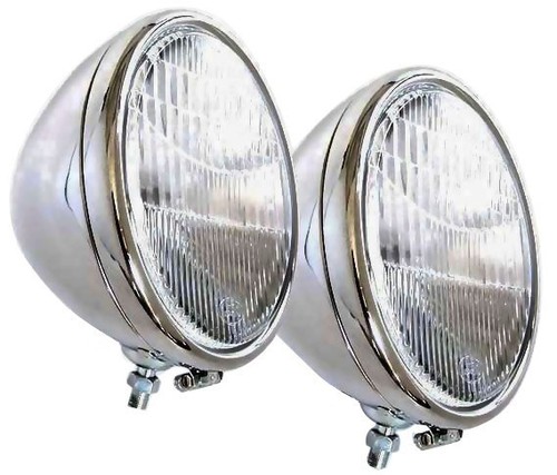 Stainless Headlights One Bulb Design - Ford Script 1928 1929 Model A | eBay