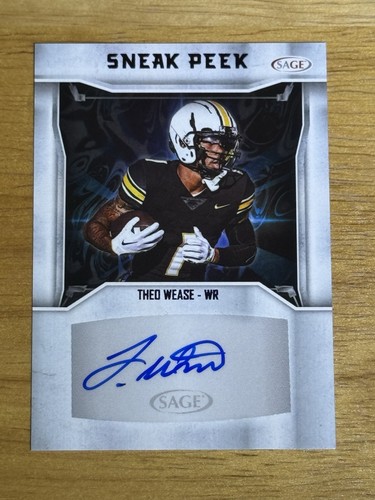 Theo Wease 2024 SAGE HIT Sneak Peek Auto Autograph #SPA-TW -Dolphins | eBay