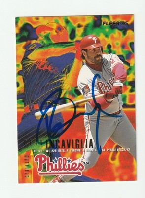 Pete Incaviglia Signed 1995 Fleer Card #394 Auto Phillies Autograph COA ...
