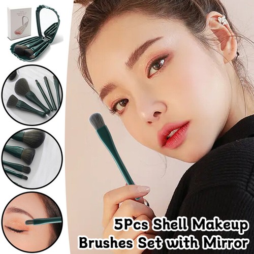 5Pcs shell Makeup Brush Set Tool Foundation Blush Eyeshadow Lip Make Up ...