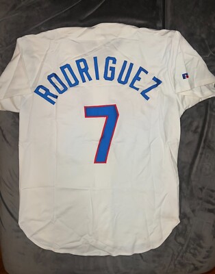 IVAN RODRIGUEZ Authentic Russell Athletic TEXAS RANGERS Jersey 48 Ryan ...