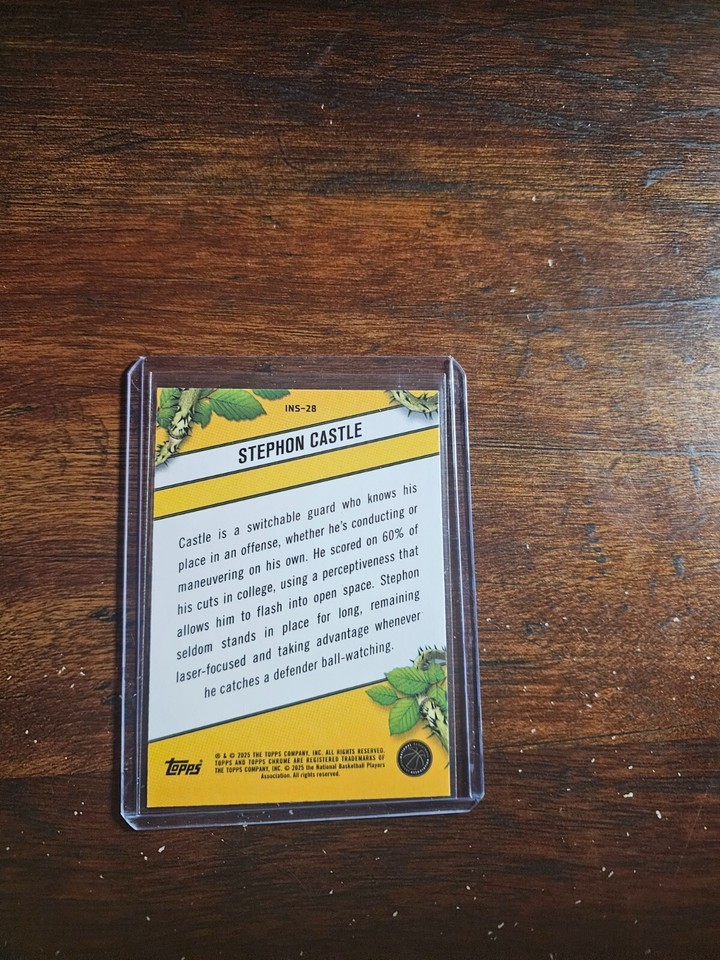 2024-25 Topps Chrome Stephon Castle RC Rookie Instinct Green 86/99 SP ...