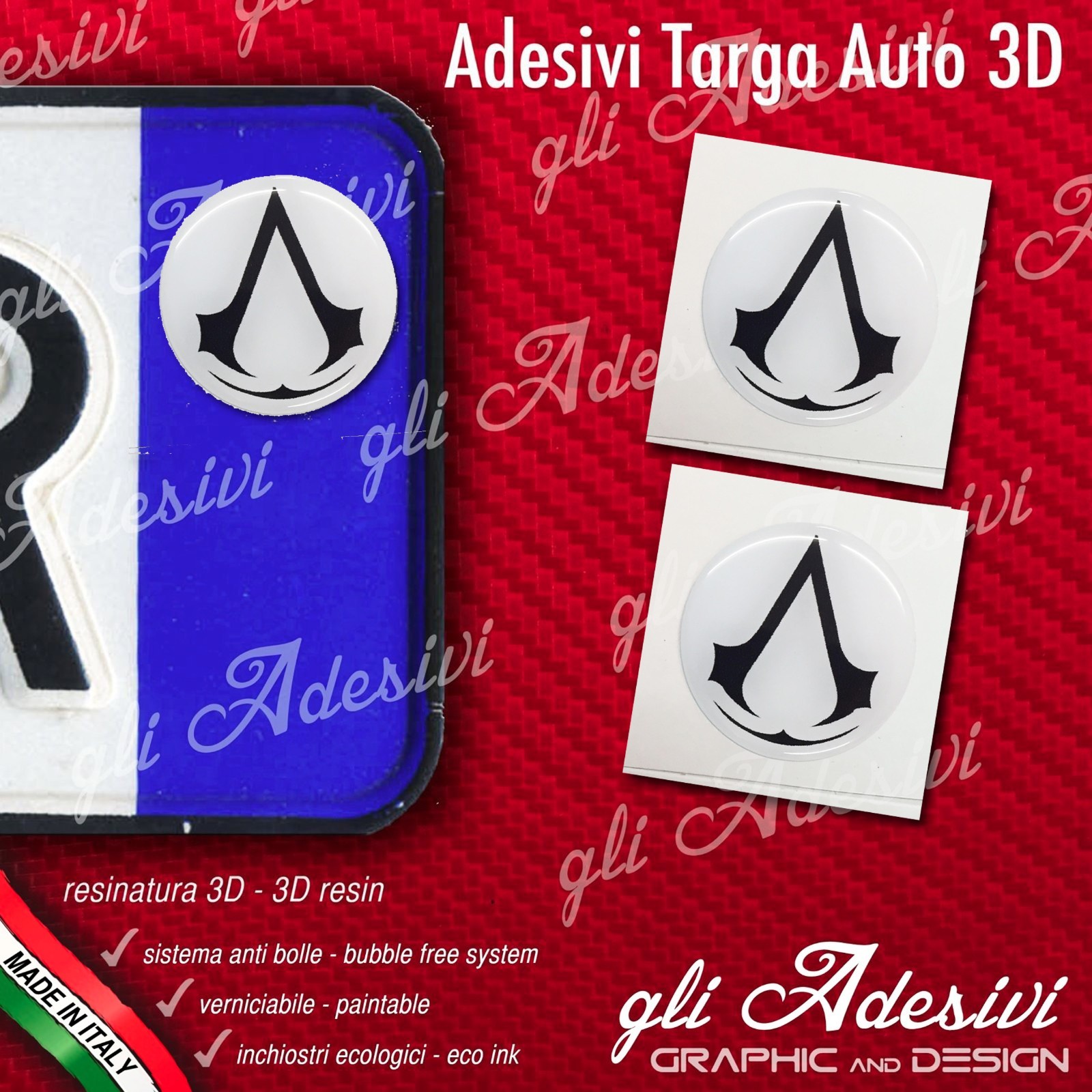 2 Stickers 3D Resin Coated Decal Car Motorcycle ASSASSIN'S CREED | eBay